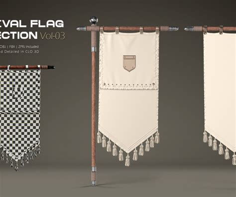 Artstation 5 Medival Flag Collection Vol 03 Game Assets