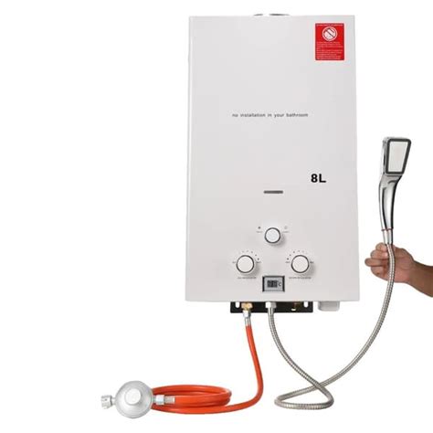 Propantanklös Vattenberedare Omedelbart Varmvatten Campingkit Vit