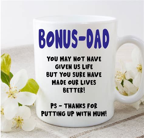 Our Bonus Dad Step Dad Stepdad Mug Fathers Day T Present