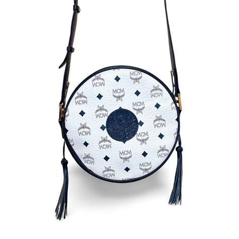 Mcm Mint Vintage Mcm Navy And White Monogram Suzy Wong Bag Grailed