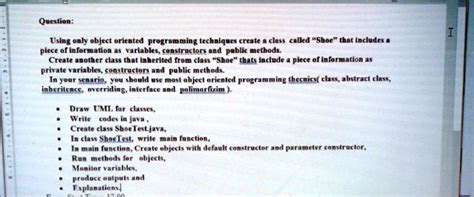 solved using only object oriented programming techniques create a