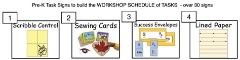 Pre K Workshop Schedule Of Tasks Signs Workshop Way