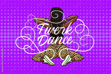 Twerk Poster Design Cartoon Style Girl Poster For Booty Dance Course