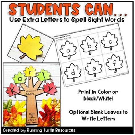 Fall Leaf Name Craft Editable Etsy