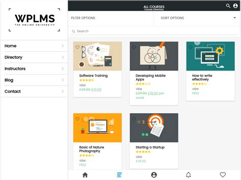wplms learning management system app for education and elearning ionic