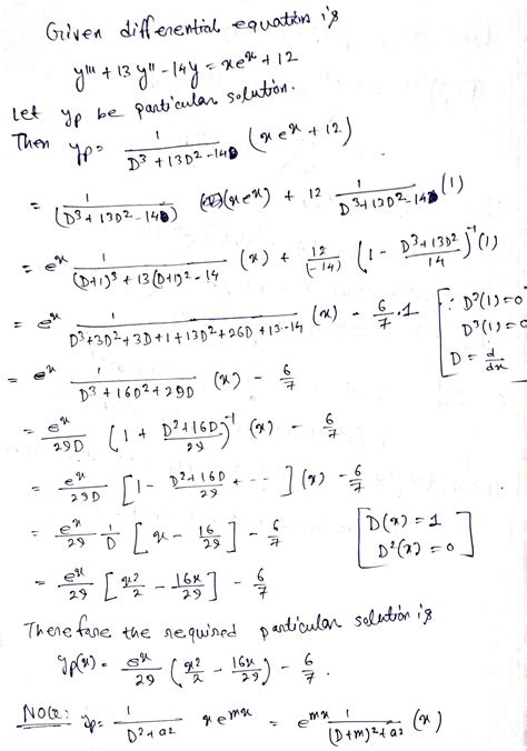 Solved Determine The Form Of A Particular Solution Using The