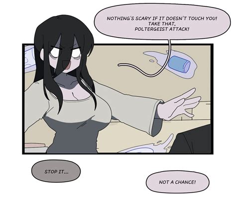 Junkzero Original 1girl Black Hair Breasts Cleavage Colored Speech Bubble Comic English