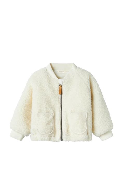 Lil Atelier Mini Teddy Jas Offwhite Ladybug
