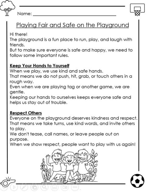 Playground Behavior Social Story Problem Solving Respect And Safety