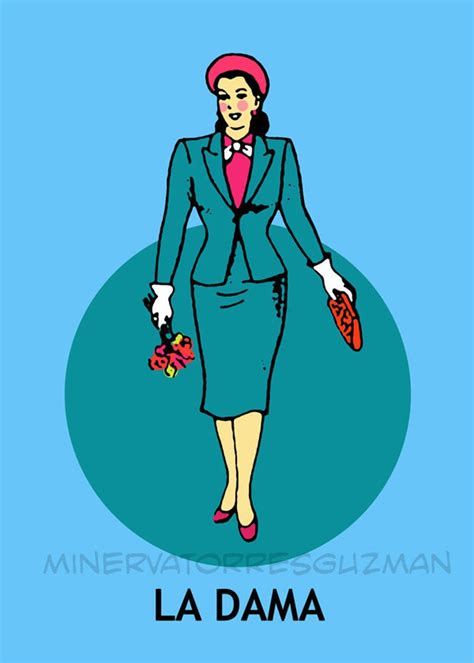 La Dama Loteria Pop Art Mexicano Lámina Etsy España