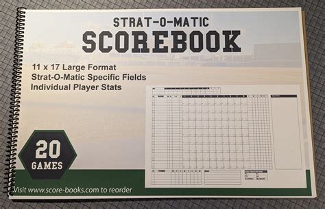 Strat O Matic Baseball Large Format Score Book Etsy