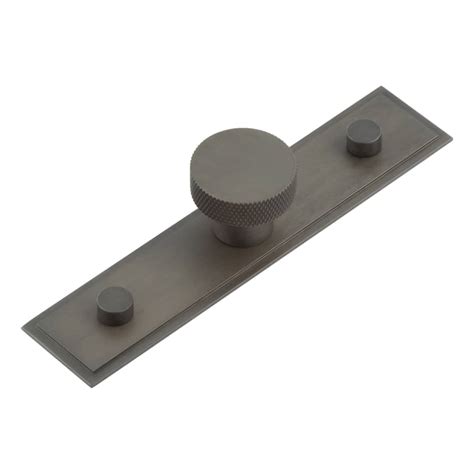 Hoxton Wenlock Knurled Round Cabinet Knob On Stepped Backplate 30mm