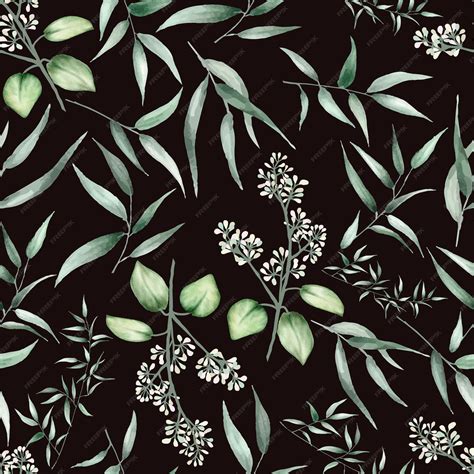 Premium Vector Elegant Hand Drawing Eucalyptus Leaves Pattern