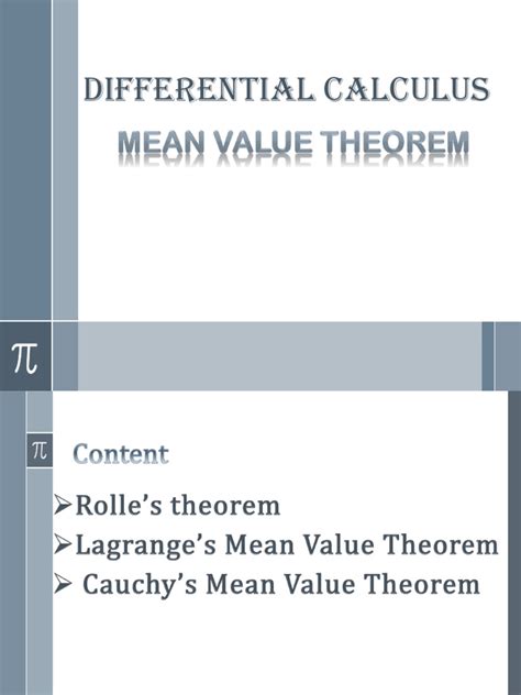 Mean Value Theorem Pdf Function Mathematics Derivative