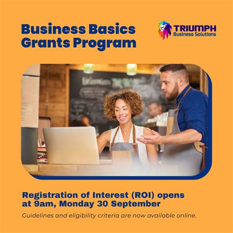 Round 6 Of The Business Basics Grants Program Opens On 30th September