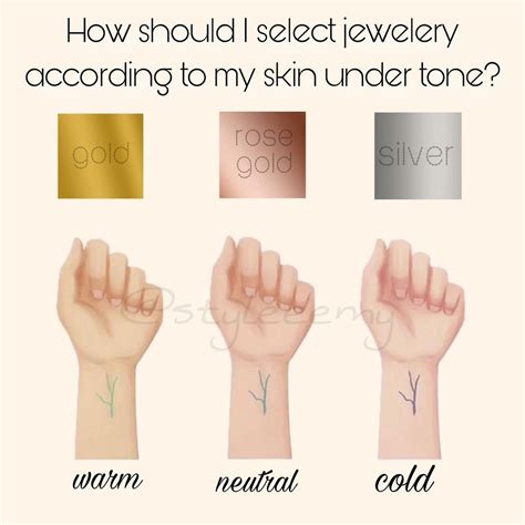 Color Theory For Skin Tones Skin Tone Jewelry Chart Cool Toned Skin