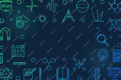 Premium Vector Science Technology Engineering And Math Blue Horizontal Frame