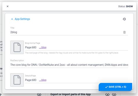 app settings 2sxc 20 for dnn and oqtane