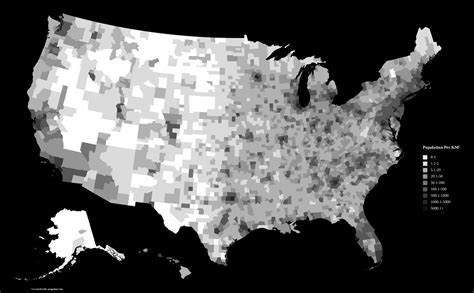 Map Of The Population Density Of Us Counties R Maps