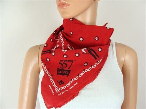 Vintage Levis 557 Bandana 1960s Red All Cotton Wash Fast Western