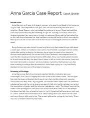 Anna Garcia Case Report Anna Garcia Case Report Sarah Sheikh