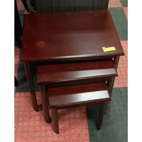 3pc Wooden Nesting Table Set