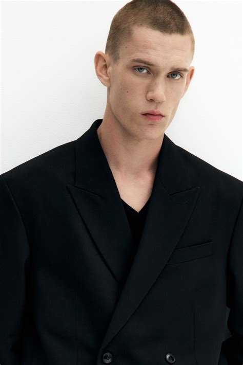 Relaxed Fit Double Breasted Glittery Jacket Blackglittery Men Handm Gb