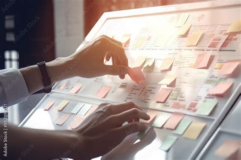 Agile Software Development Or Project Management Using Kanban Or Scrum Methodology Boards