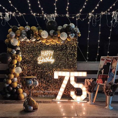 75th Birthday Decorations Ideas Rose Gold Mylar Number Balloons 75th