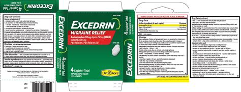 Excedrin Migraine Tablets Package Insert Prescribing Info