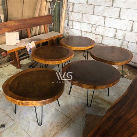 Jual Meja Coffee Table Meja Coffee Meja Kopi Trembesi Diameter 80 Meja Bar Kab Jepara