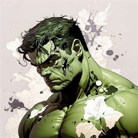Hulk In The Art Style Of Hikari Shimoda