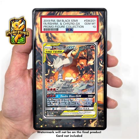 Reshiram Charizard Gx Alternate Art Custom Pokemon Graded Card Display