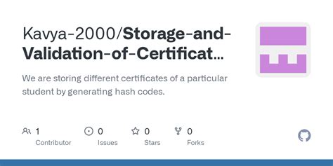 Github Kavya 2000 Storage And Validation Of Certificate Using Cryptography We Are Storing