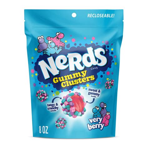Nerds Gummy Clusters Very Berry Crunchy And Gummy Candy Bag 8000 Oz