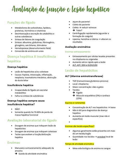 Avaliação E Lesão Hepática Pdf Fígado Bile