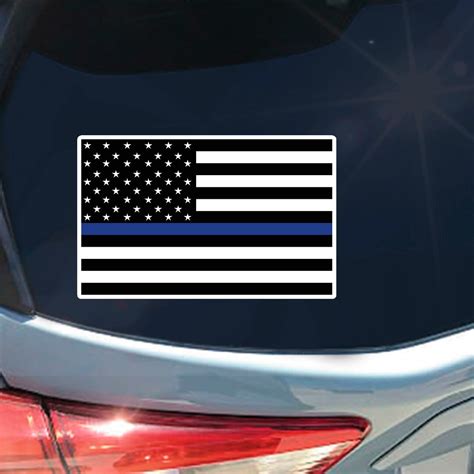 Thin Blue Line American Flag Sticker Decal Police Law Enforcement Le