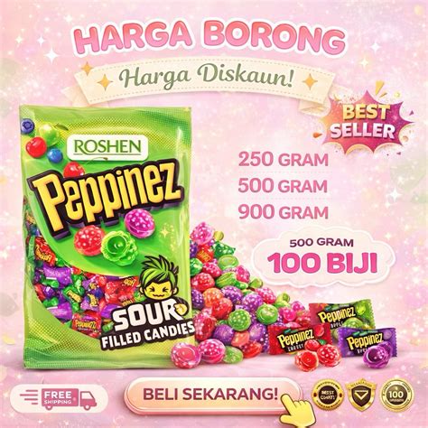 Roshen Peppinez Candy Sweet And Chewy Snack 200g 500g 1kg Shopee