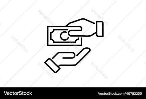 Hand Give Money Icon Payment Donation Loan Vector Image