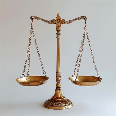 Ornate Brass Scale With Hanging Pans Premium Ai Generated Image