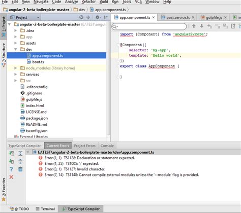 Angular IntelliJ IDEA TS Declaration Or Statement Expected Stack Overflow