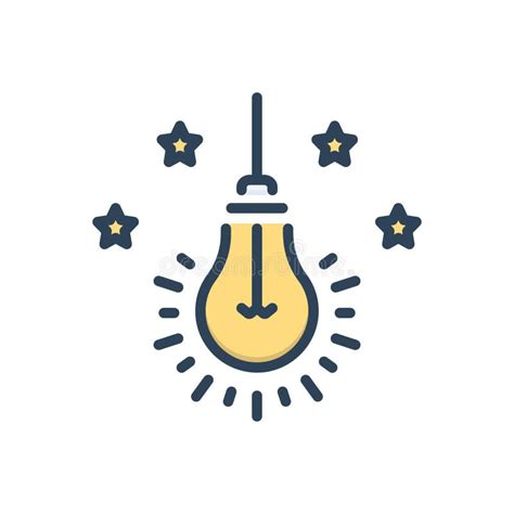 Color Illustration Icon For Brightness Light And Star Stock Vector