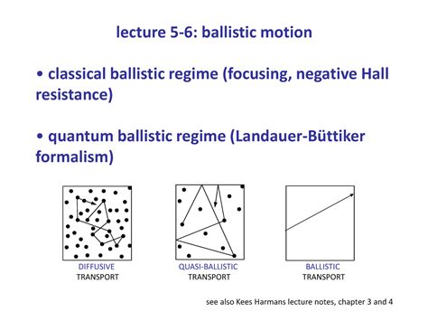 Lecture 5 6 Ballistic Transport 1 Lecture 5 6 Ballistic Motion Classical Ballistic Regime