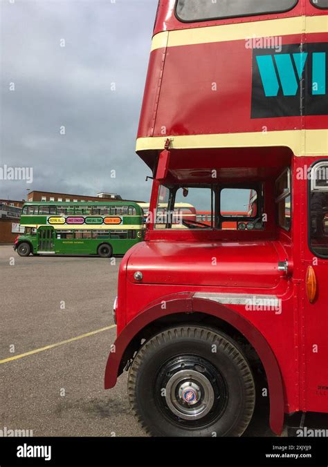 Classic Devon General Double Decker Buses On Display At Exeter In Devon