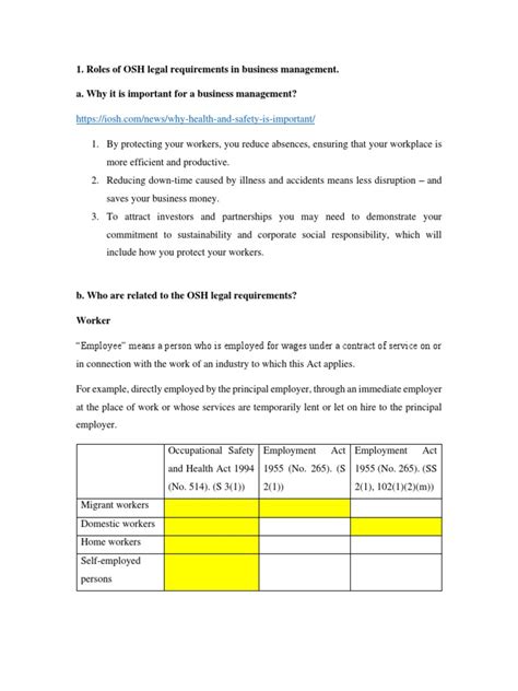 Osh Example For Part 1 Download Free Pdf Occupational Safety And