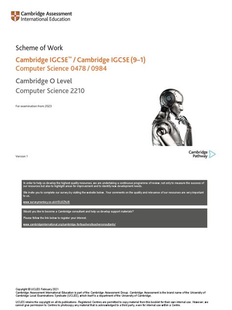 Scheme Of Work Cambridge Igcse Cambridge Igcse 9 1 Computer Science 0478 0984 Pdf