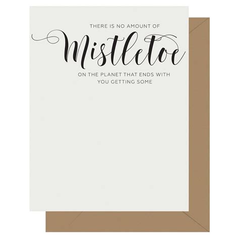Mistletoe Crass Calligraphy Holiday Card Letterpress Jess