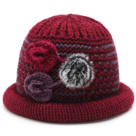 2022 Autumn Winter Middle Aged Elderly Hat Knitted Vicedeal