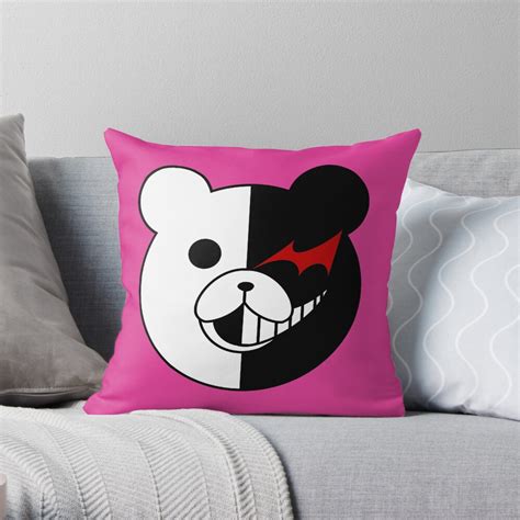 Monokuma Head Throw Pillow For Sale By Blackmoonrose13 Redbubble