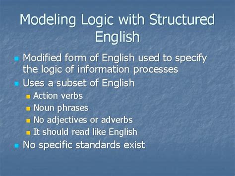 Structured English From Userspeak To Programming Plain English